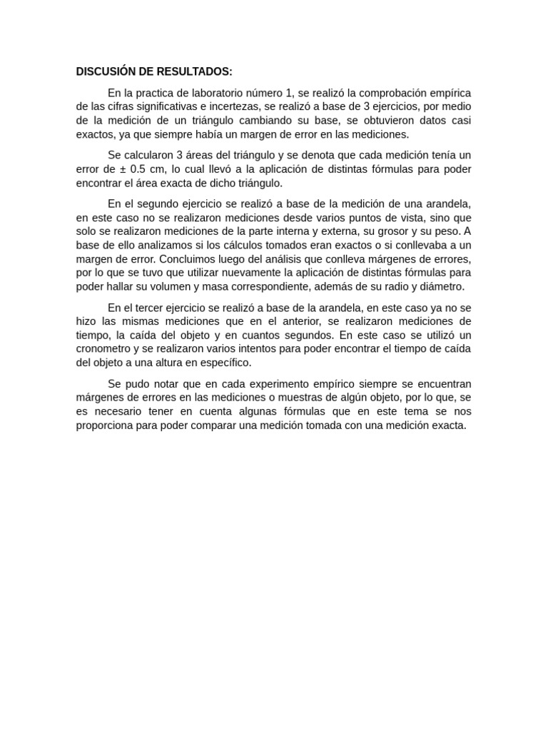 DISCUSIÓN DE RESULTADOS | PDF