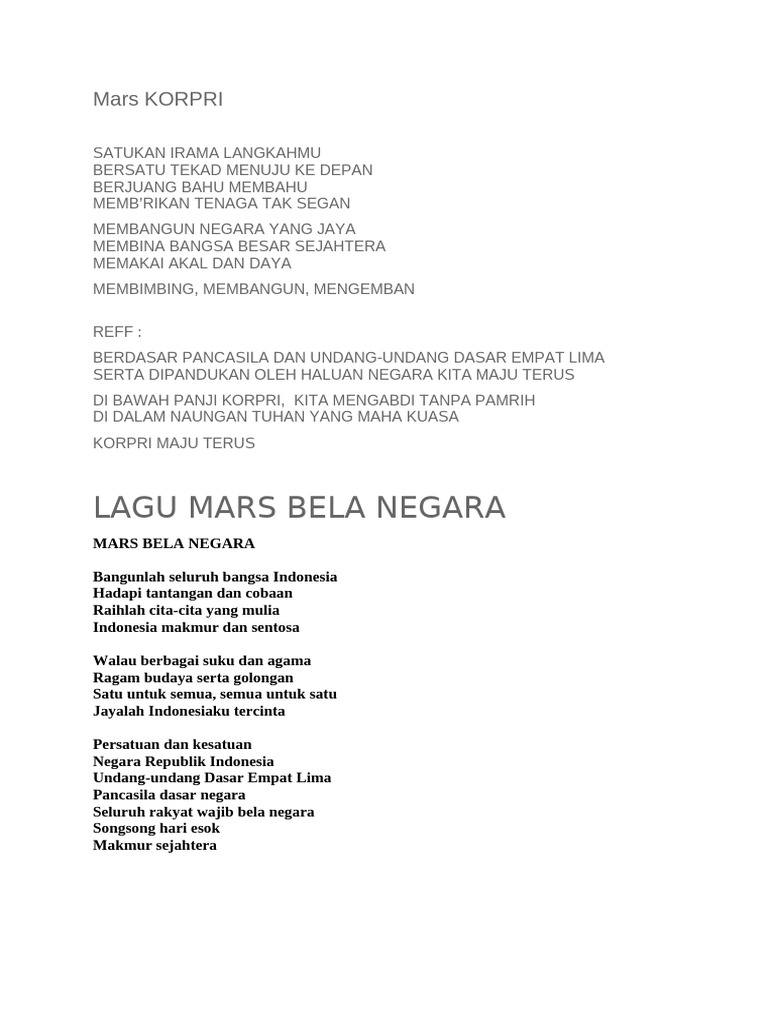 Mars KORPRI Lengkap | PDF
