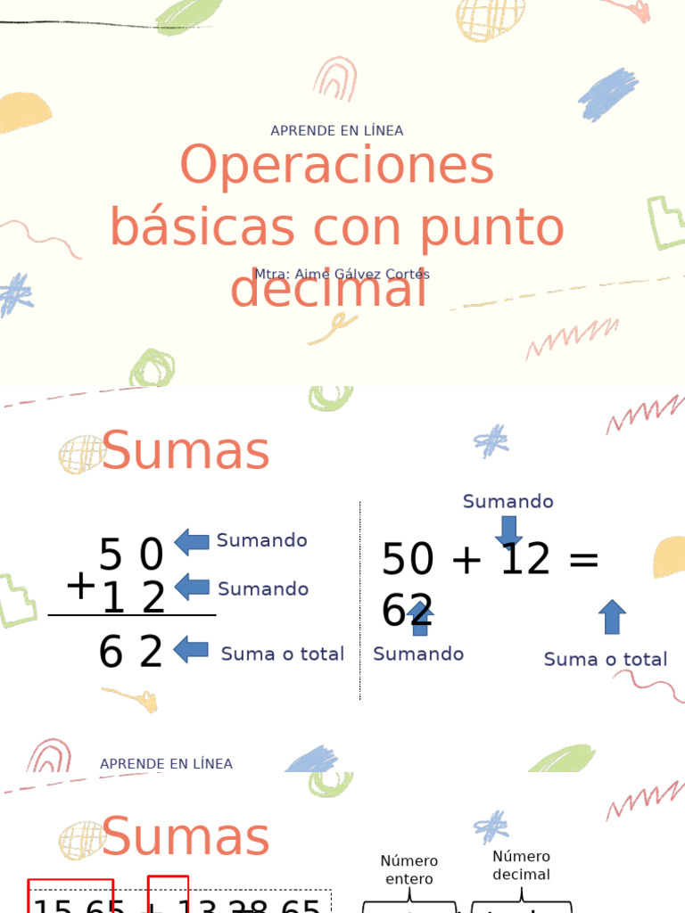 Copia de Sumas y Restas Con Punto Decimal | PDF