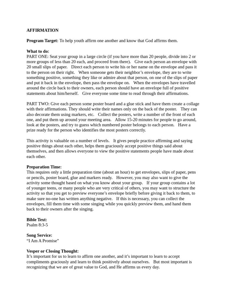 Affirmation | PDF