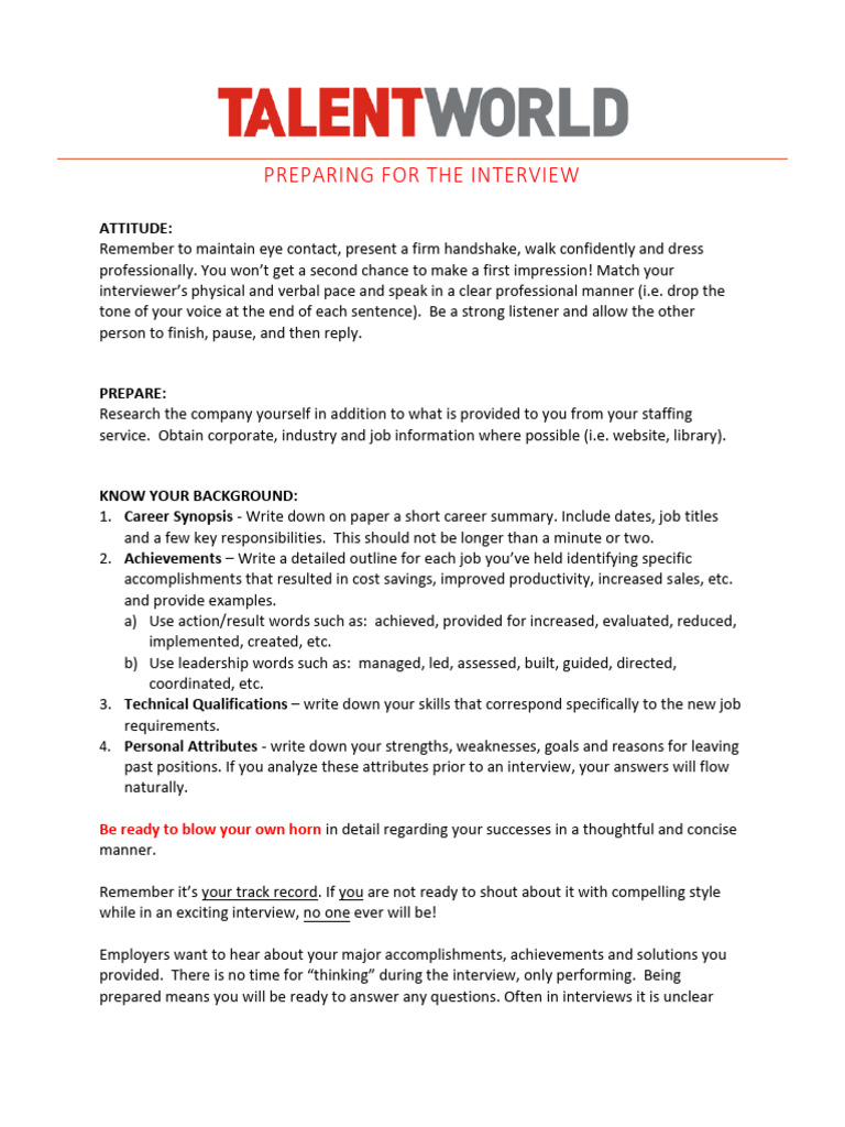Interview Prep | PDF