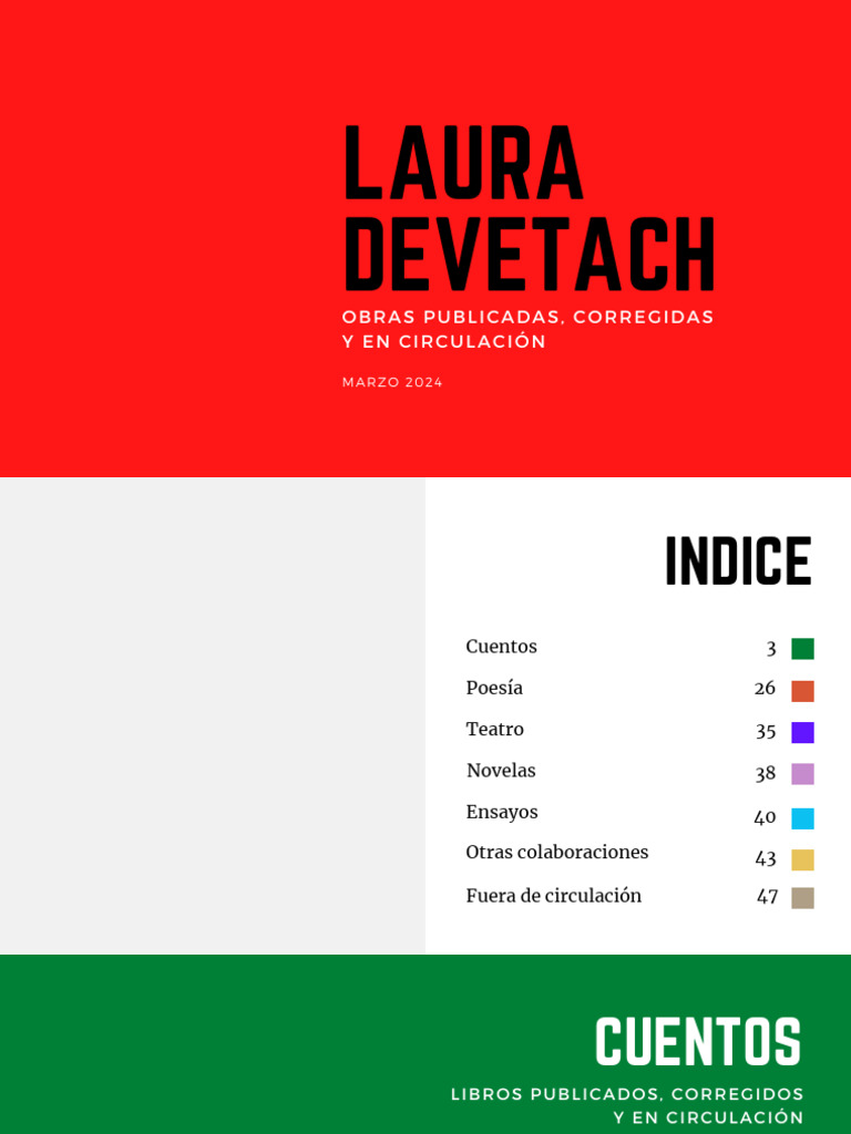 Laura Devetach - Catálogo de Obras | PDF