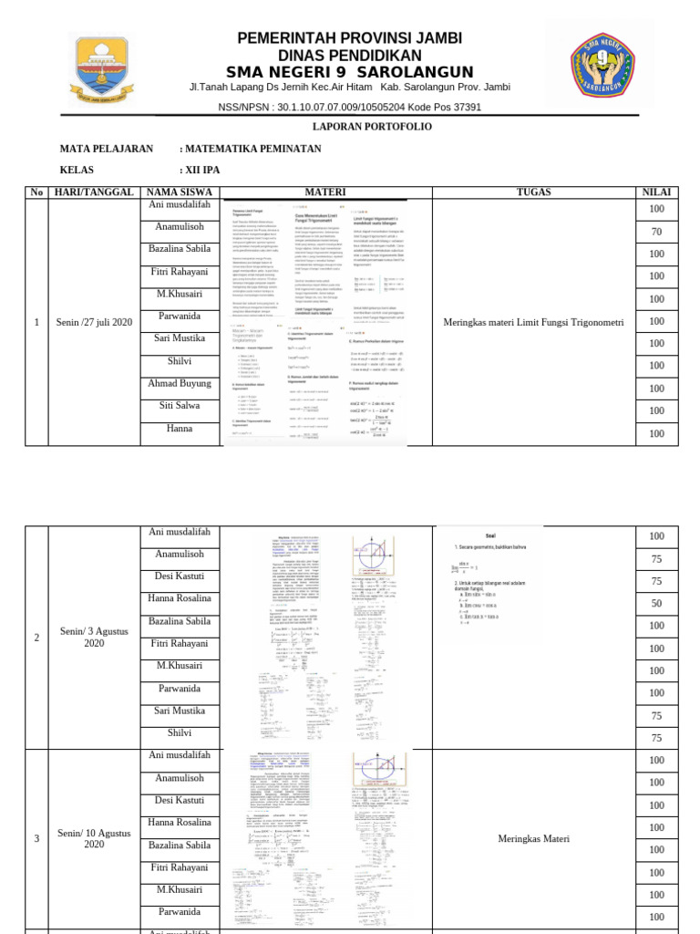 Portofolio Xii Ipa MTK PM | PDF