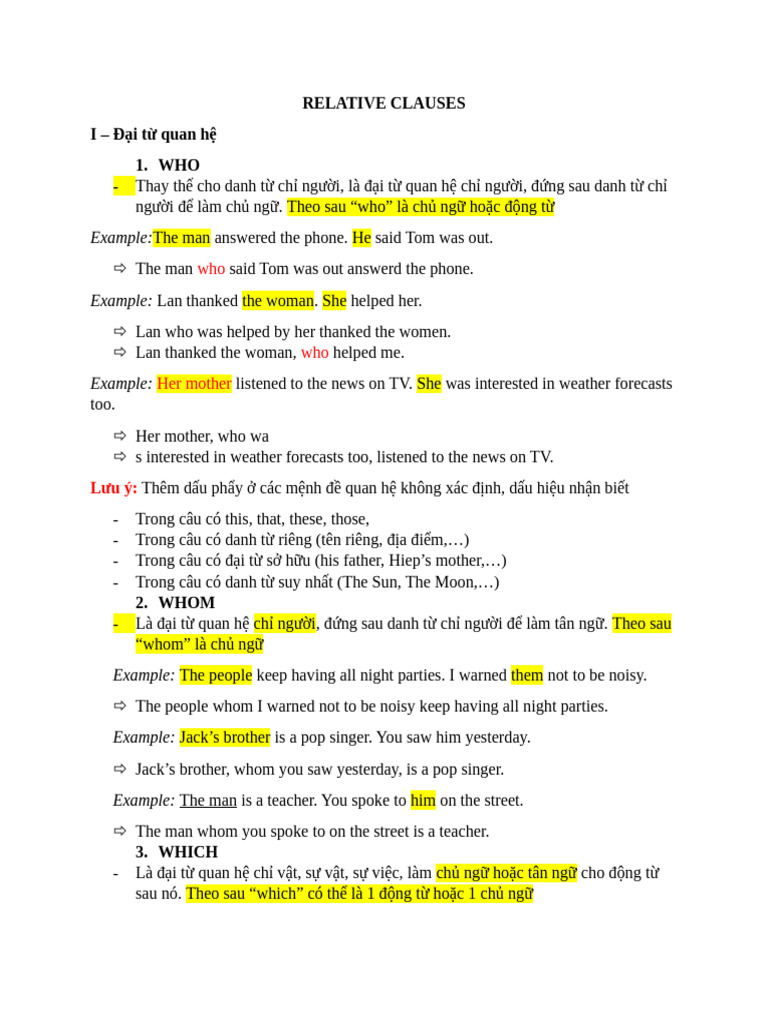 Relative Clauses | PDF