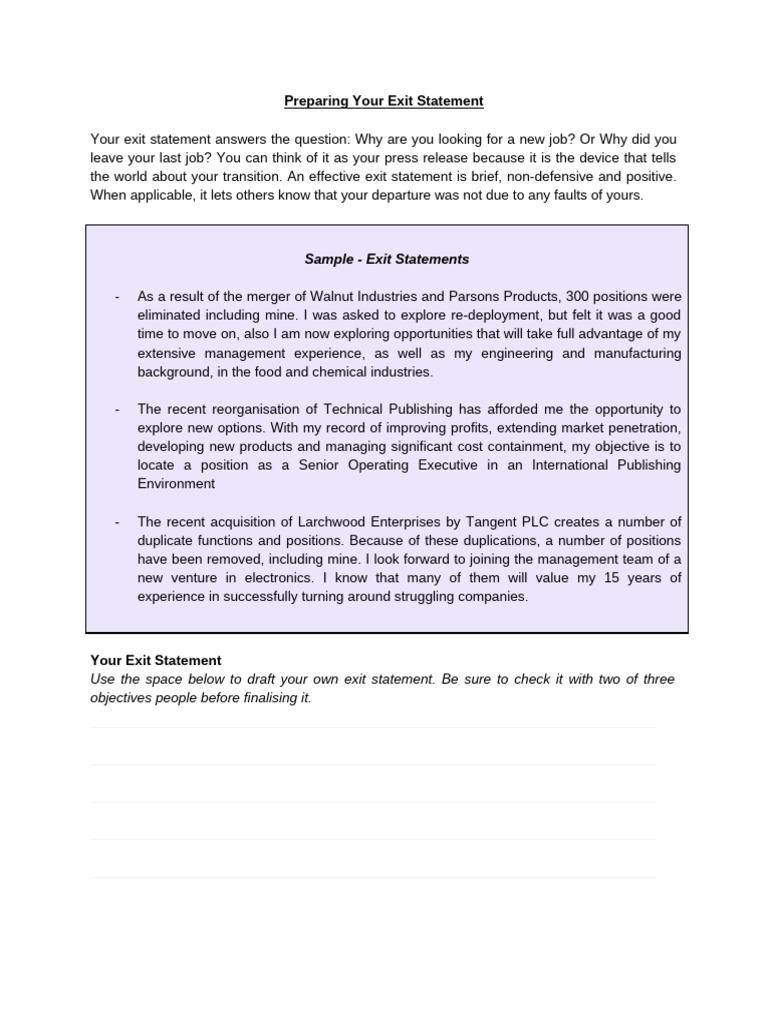 Exit Statement | PDF