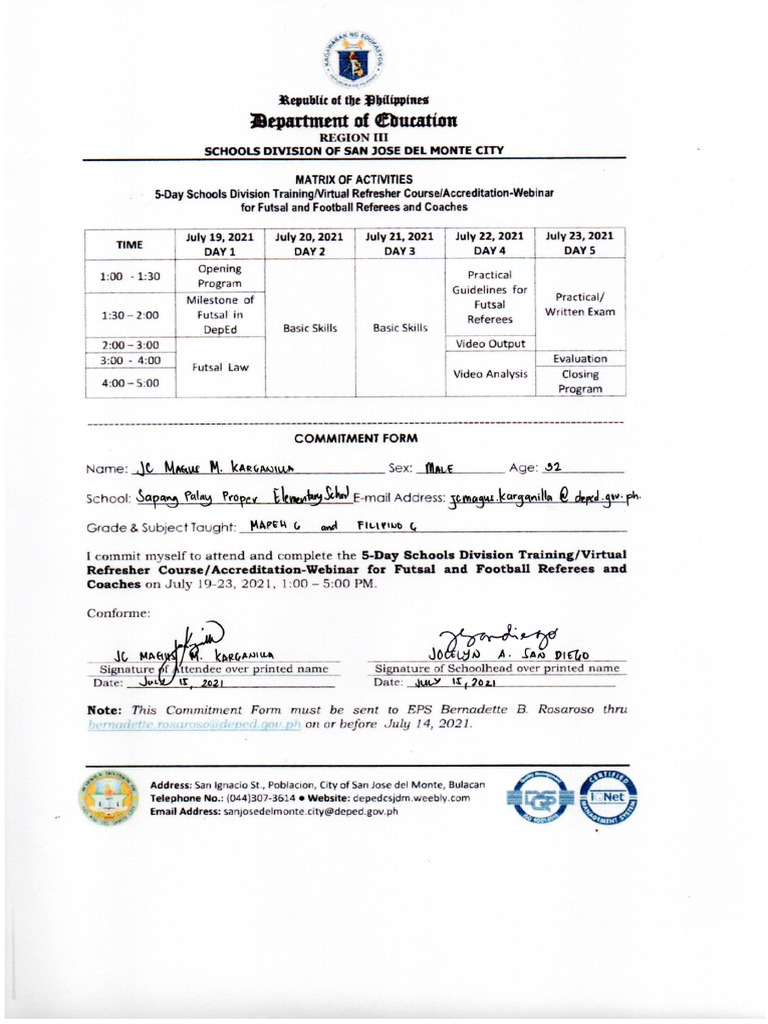 Commitment Form | PDF