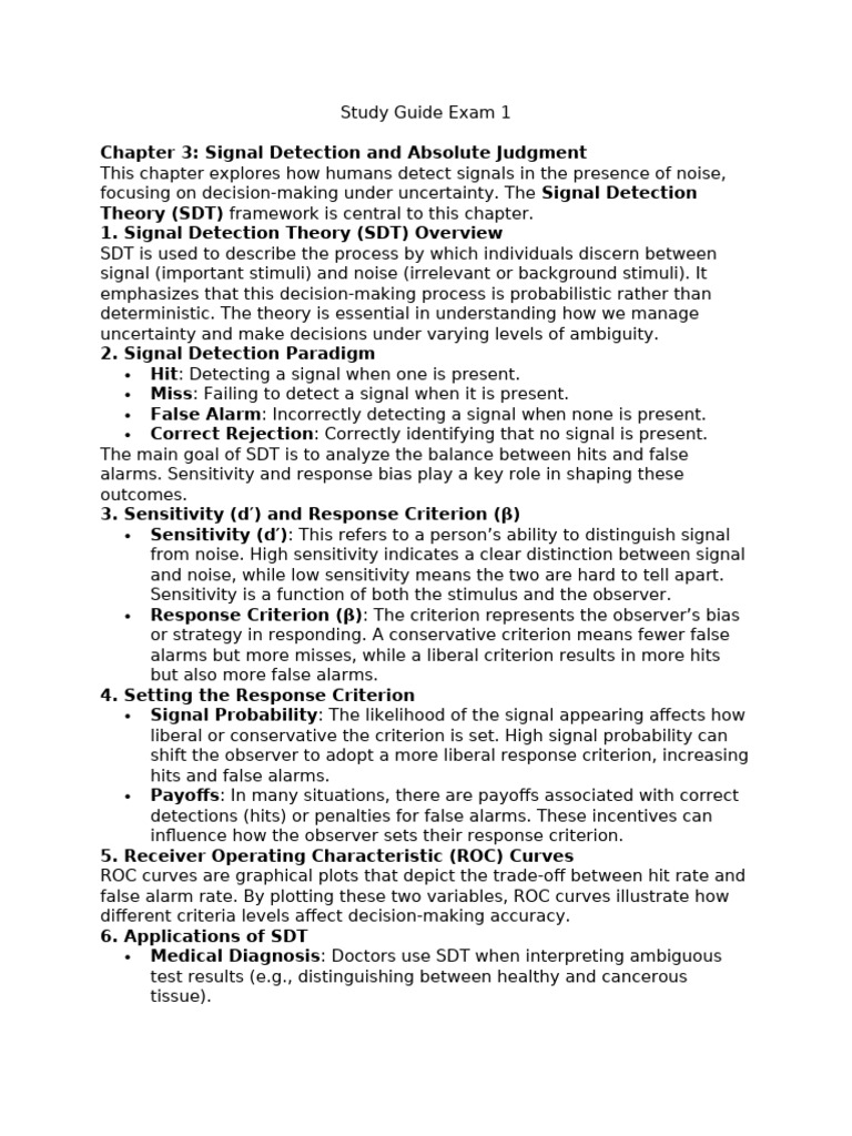 Study Guide Exam 1 | PDF