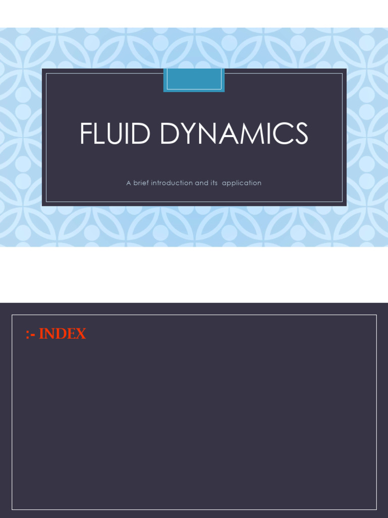 Fluid Dynamics Basic Presentation | PDF