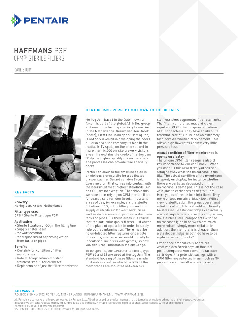 Sterile Filters CPM PSF Jan Hertog Pentair Haffmans Case Study v1309 en ...