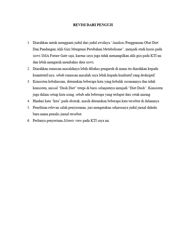 Revisi Dari Penguji | PDF