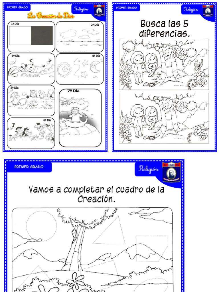 Ficha - Religión - La Creación - 1° | PDF