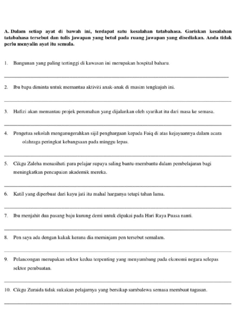Latihan BM Tingkatan 2 | PDF