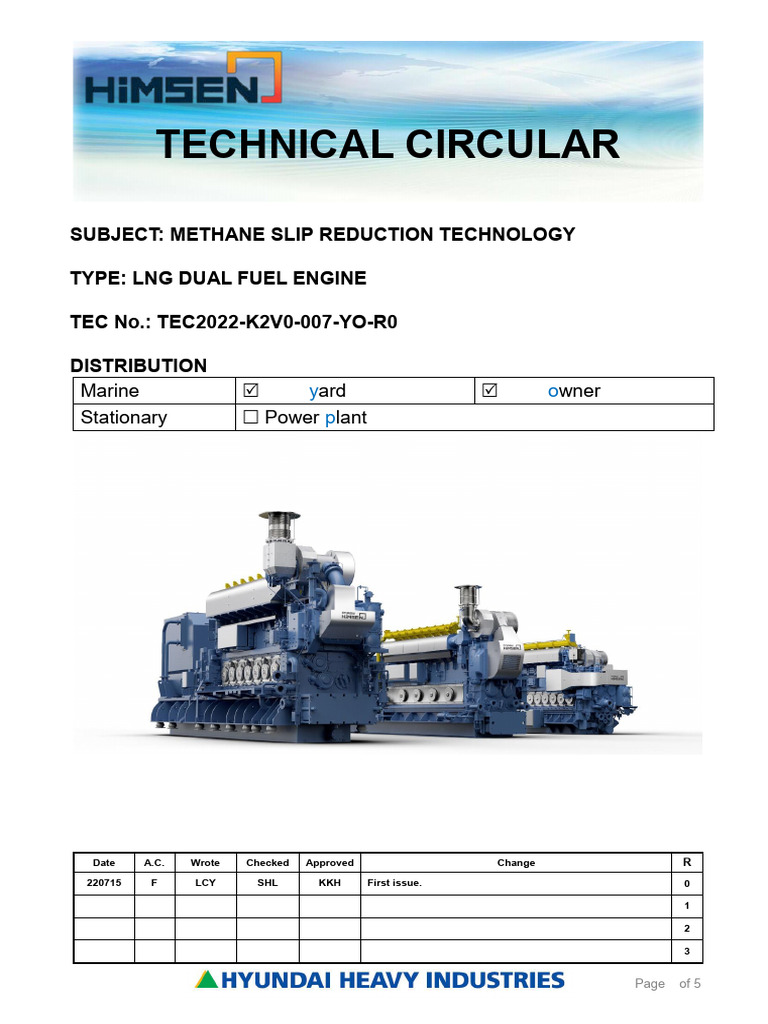 (Tec2022 k2v0 007 Yo r0) Methane Slip Reduction Technology | PDF