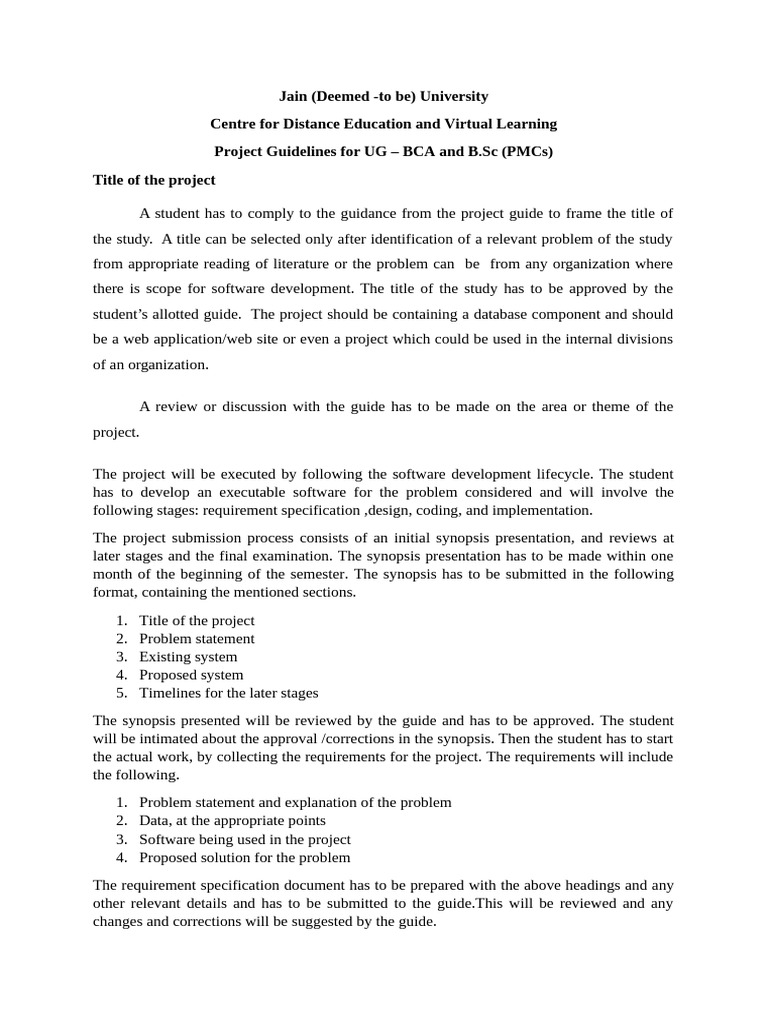 Project Guidelines | PDF