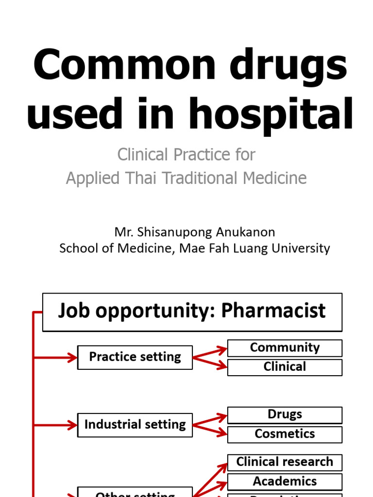 Common Drugs Used in Hospital | PDF