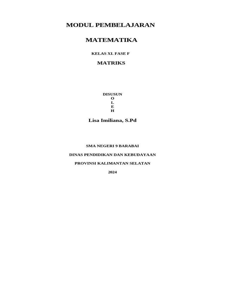 Modul Lisa Matriks | PDF
