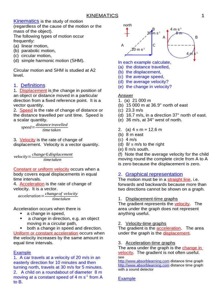 3. KINEMATICS | PDF
