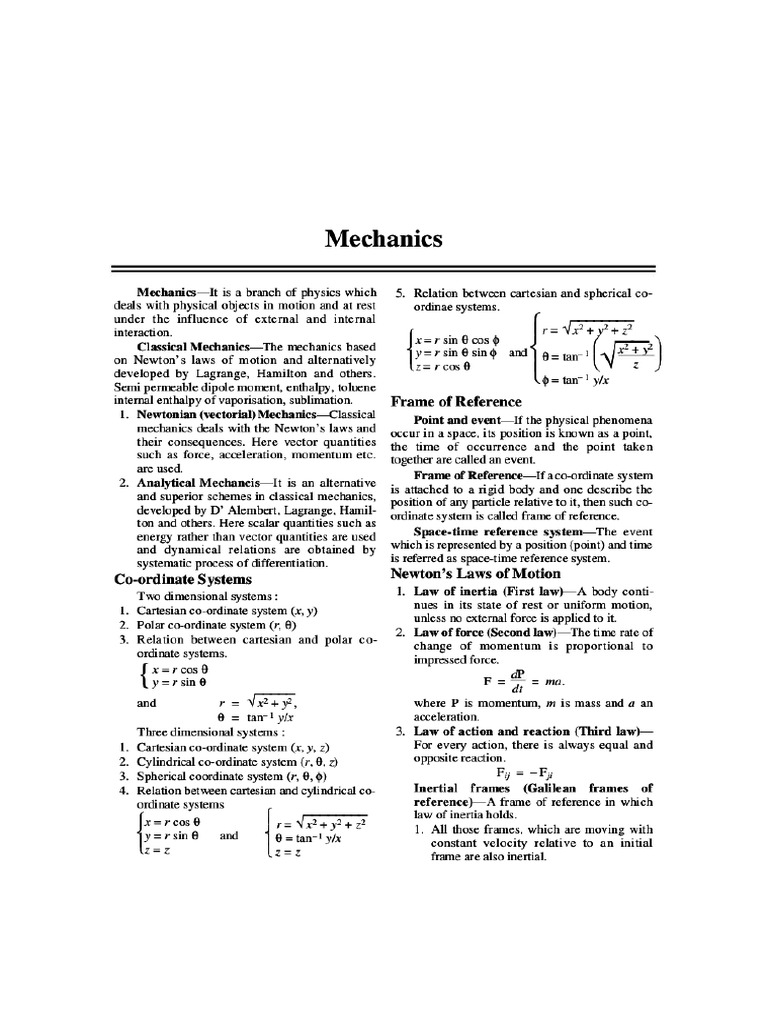 Mechanics | PDF