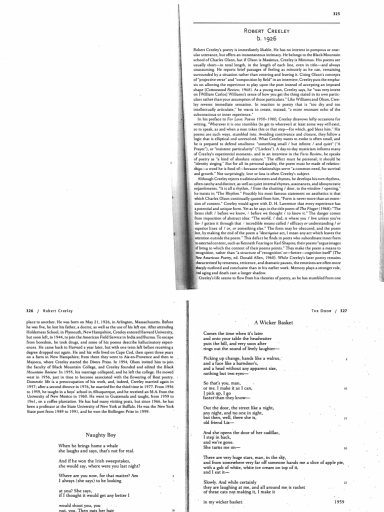 Creeley - Selected Poems | PDF