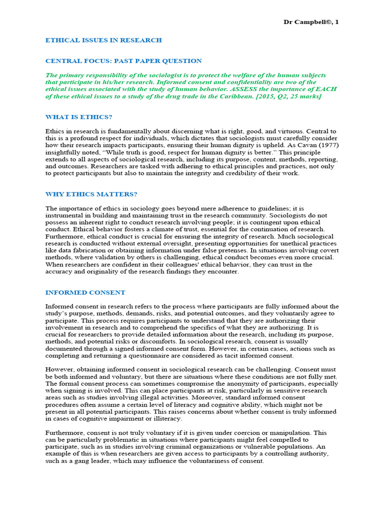 Ethical Issues in Research (Edited 2024) | PDF
