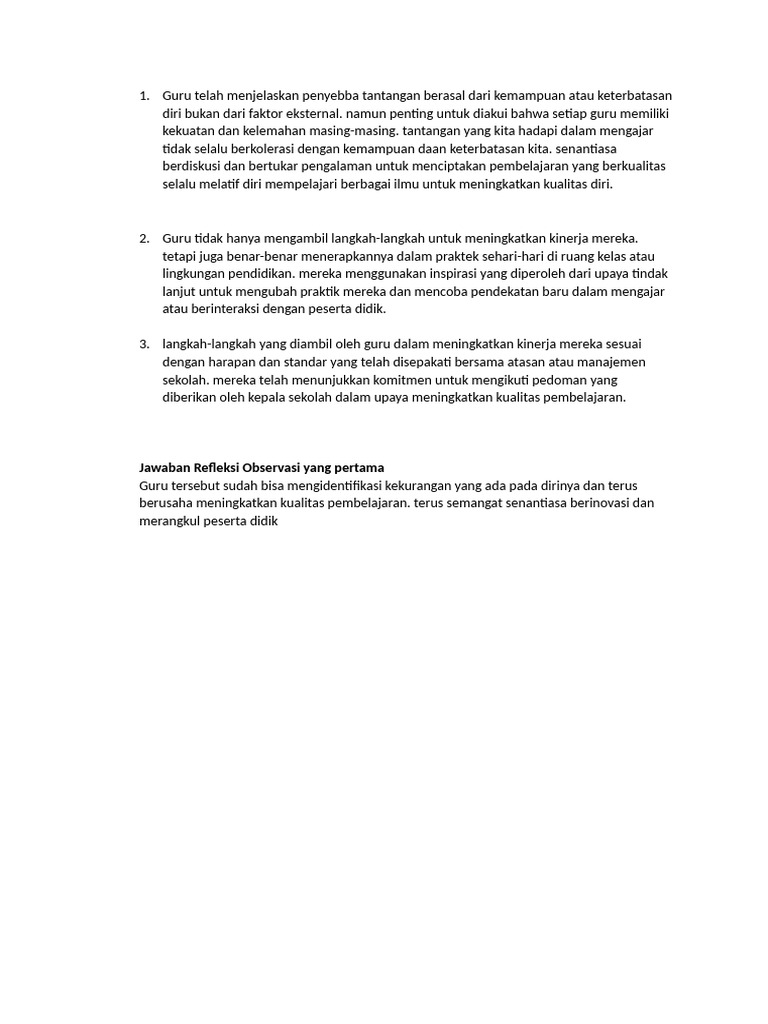 Jawaban Kepsek Kepada Guru Di PMM | PDF