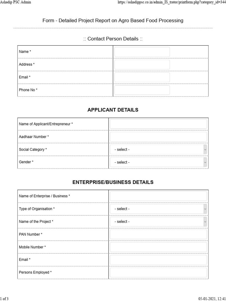 Detailed Project Report on Agro Based Food Processing | PDF
