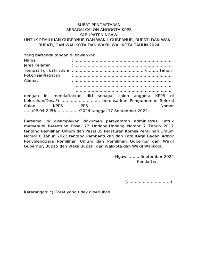 00 Surat Pendaftaran | PDF