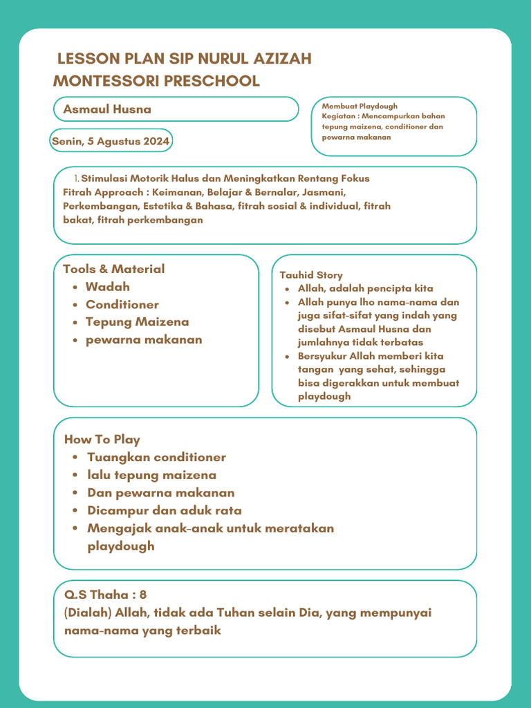 Lesson Plan 5-9 Agt | PDF