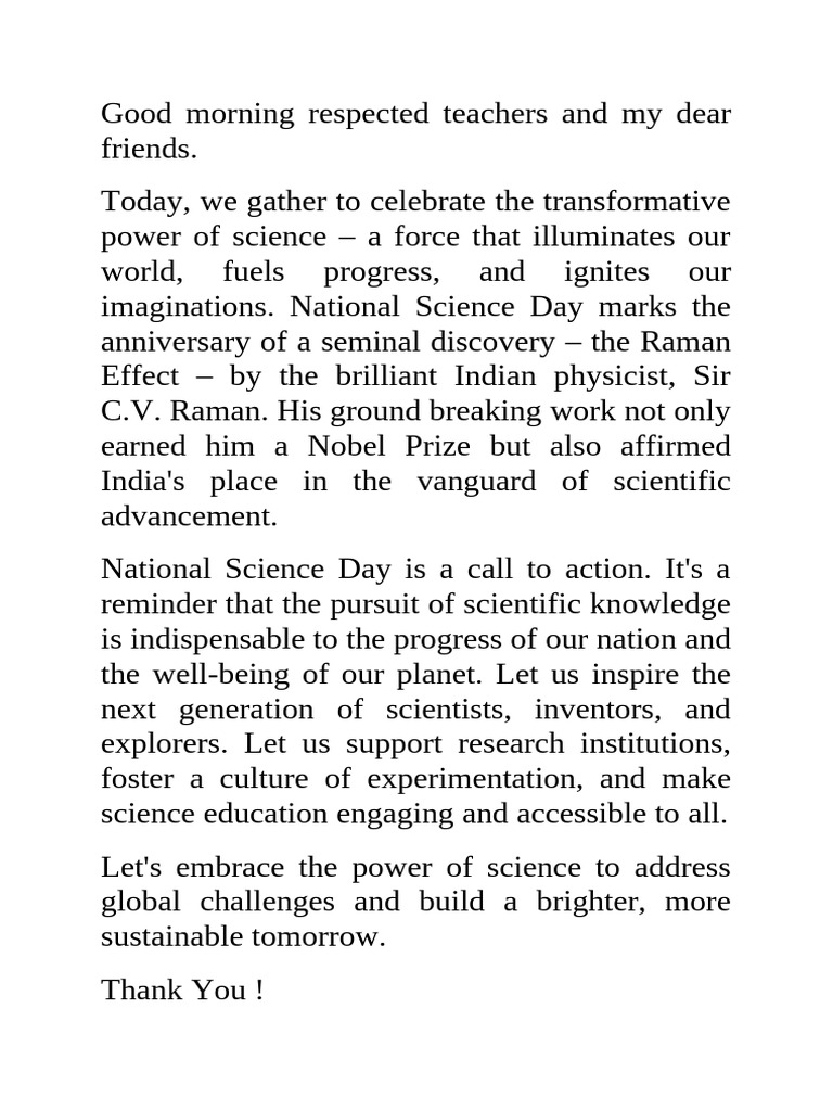 National Science Day | PDF