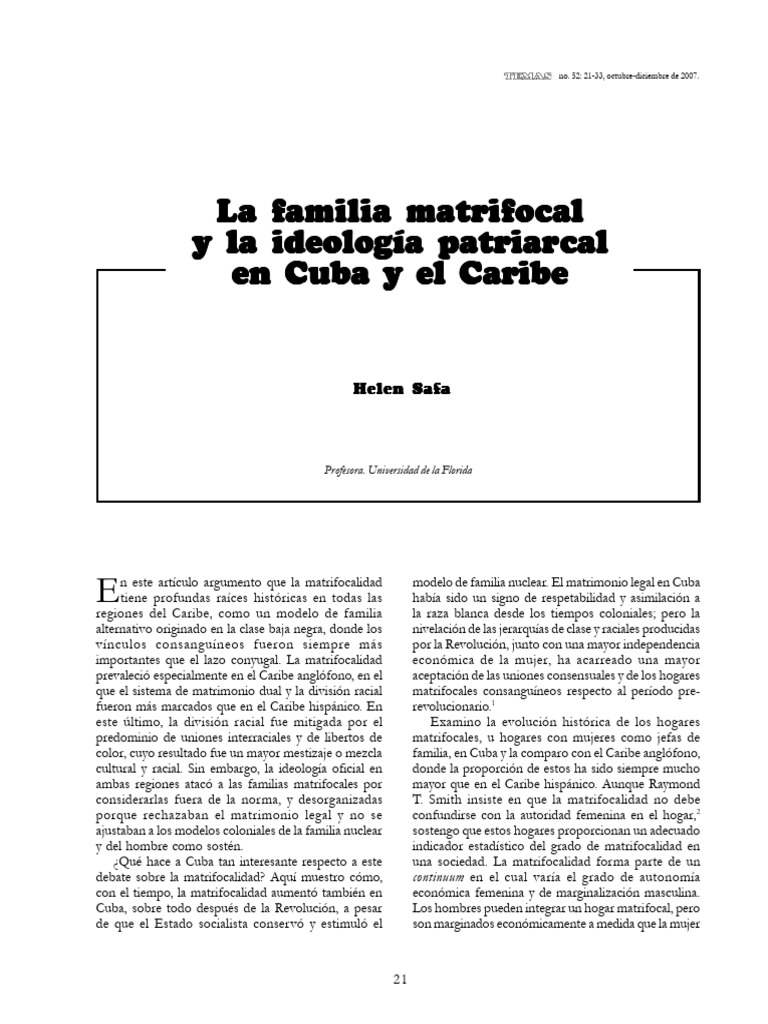 Safa, H. (2007) La Familia Matrifocal | PDF