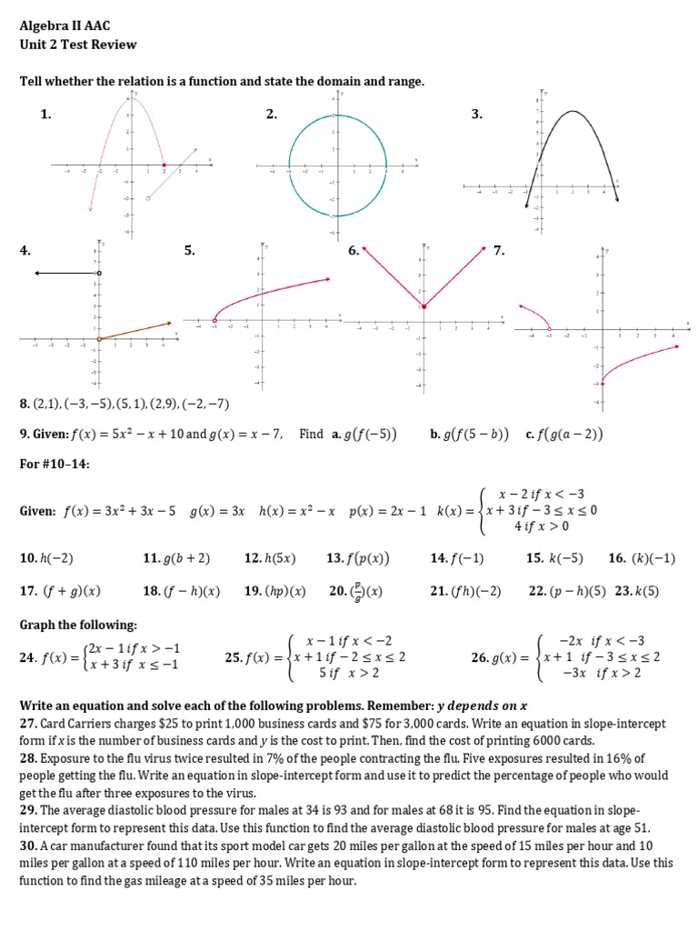 Unit 2 Test Review | PDF