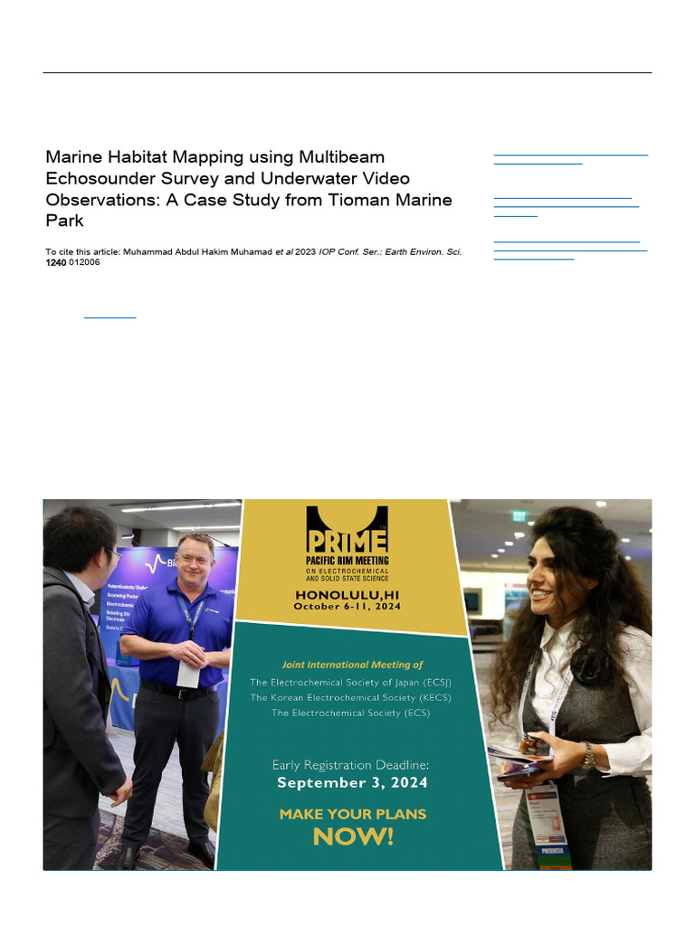 Marine Habitat Mapping Using Multibeam Echosounder 2023 | PDF