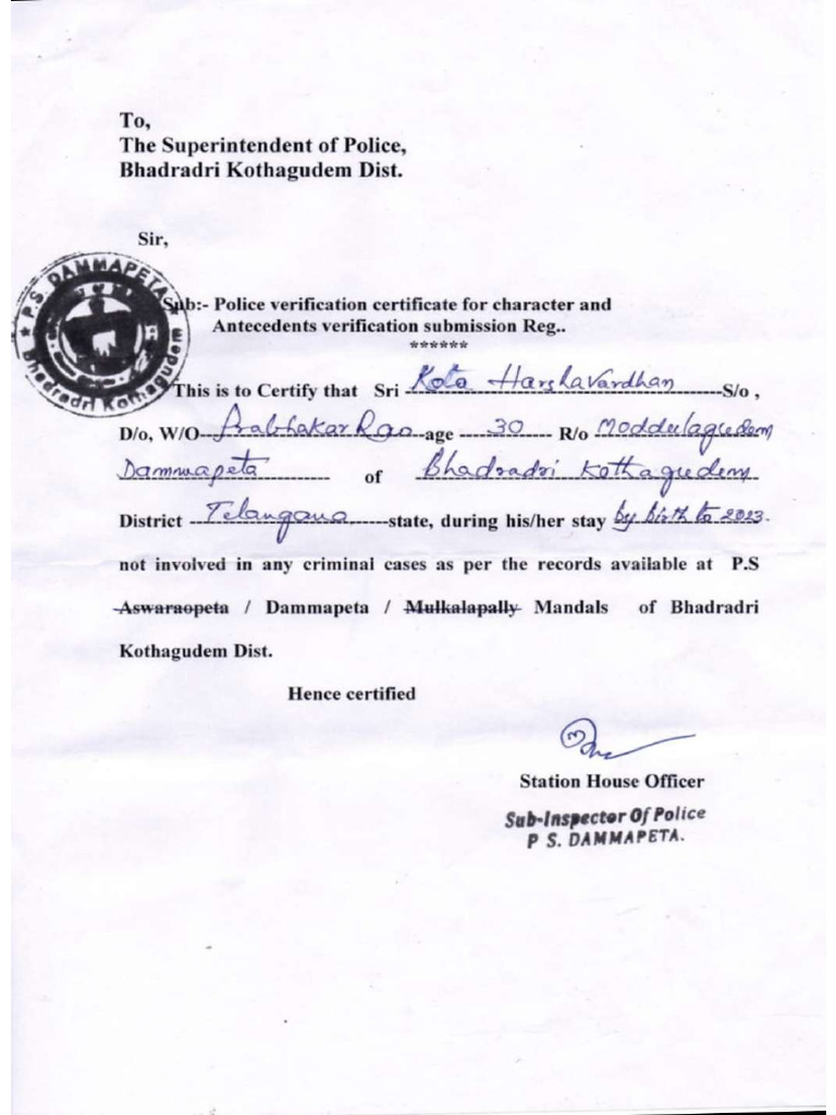 Police Verification | PDF