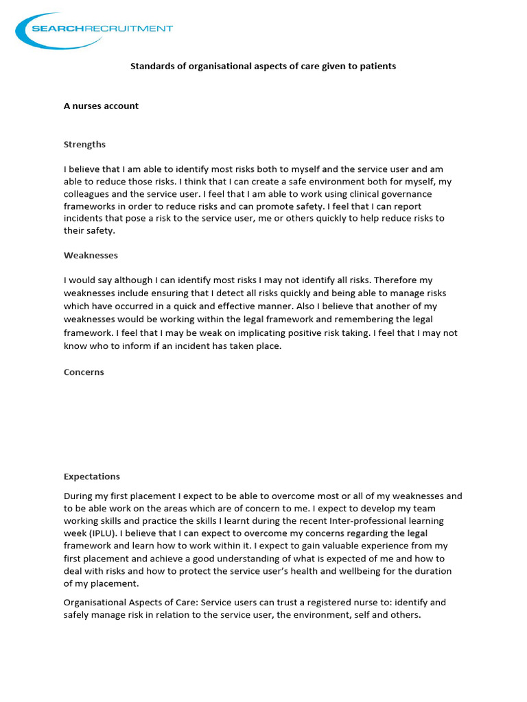 Organisational Aspects of Care Manual | PDF