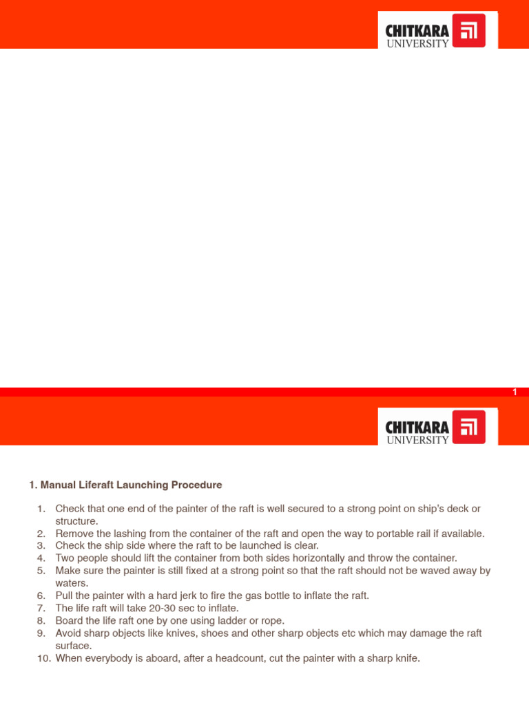 Manual Liferaft Launching Procedure | PDF