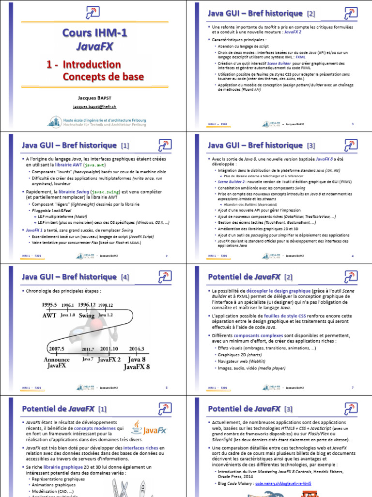 IHM Avec JavaFX - Ihm1 - FX - All - 4up | PDF