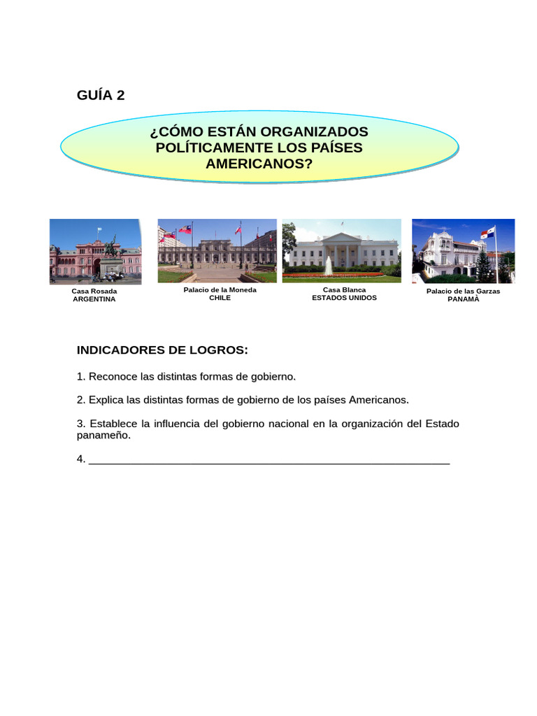 Guía 2 ¿Cómo Están Organizados Políticamente Los Países Americanos? | PDF
