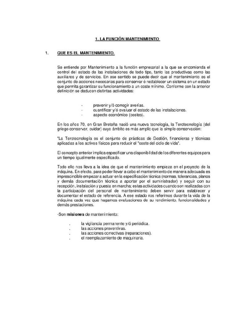 Tecnicas de Mantenimiento Industrial Primera Parte | PDF