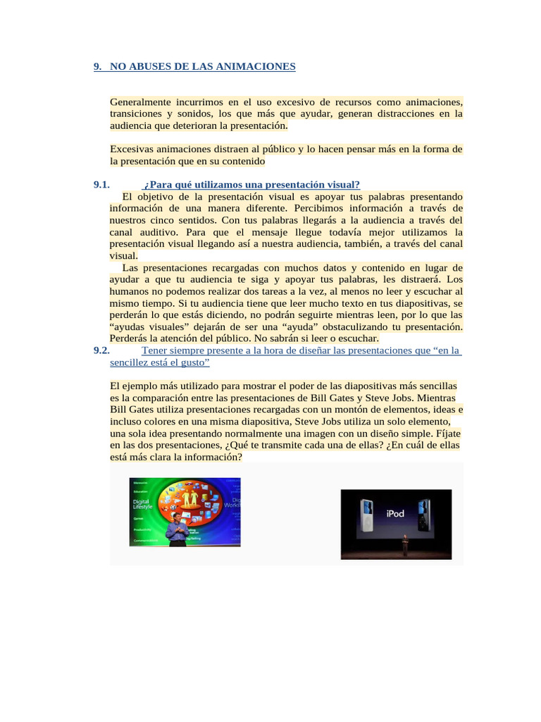 Tecnicas de Presentacion en Publico No Abuses de Las Animaciones | PDF