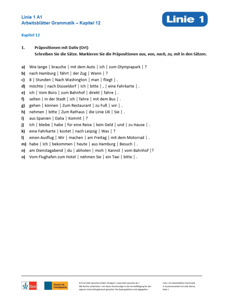 Lektion 13 - Präpositionen Ort - Woher - Wohin | PDF