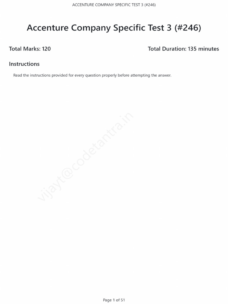 SASI - 246 - Accenture Company Specific Test 3 | PDF