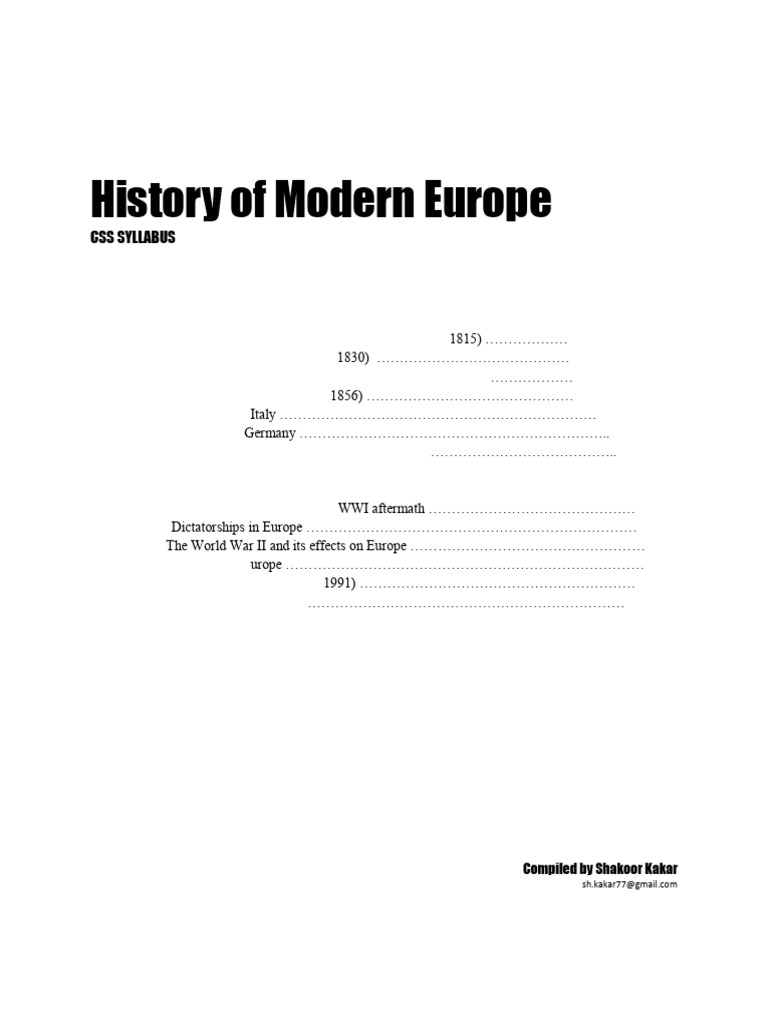 CSS European History Notes by Shakoor Kakar | PDF | French Revolution ...
