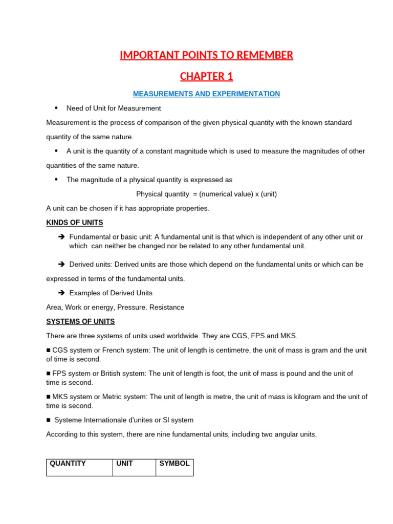 Units and Measurement Basics | PDF | Speed | Science & Mathematics