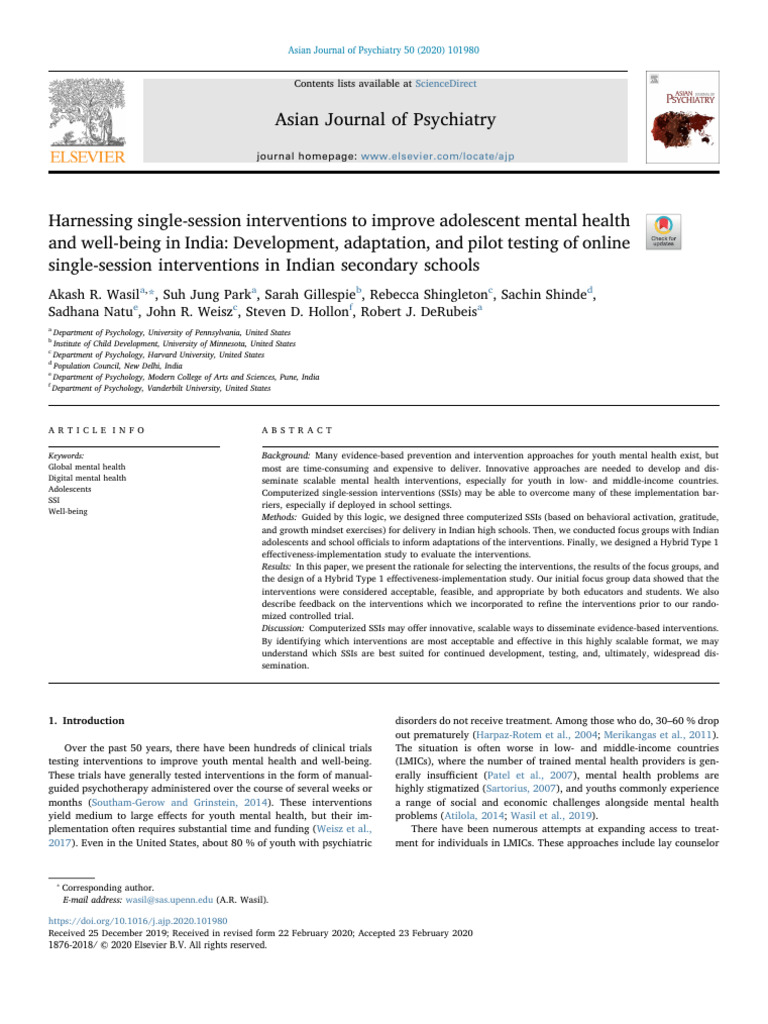 Harnessing Single Session Interventions | PDF