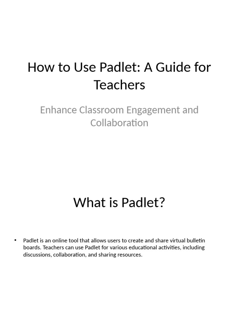 How To Use Padlet For Teachers | PDF