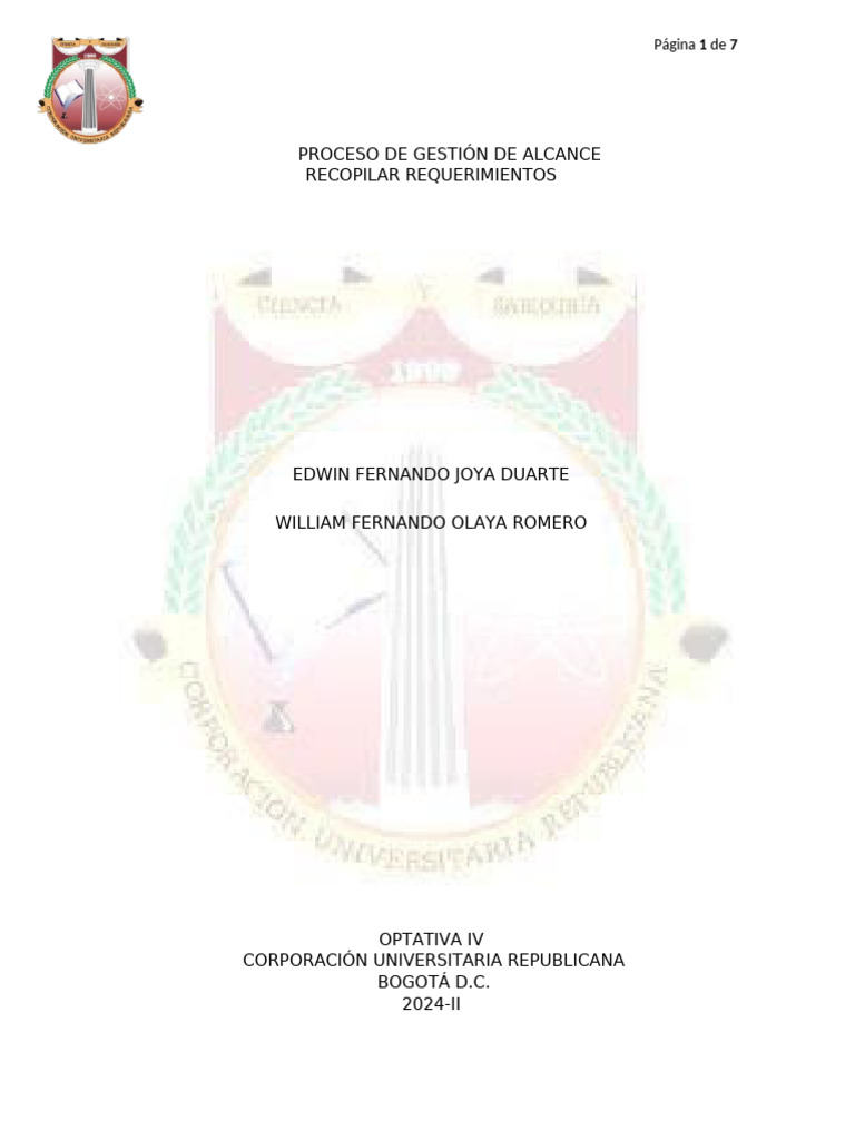 Proceso de Gestión de Alcance - Recopilar Requisitos | PDF | Ingeniería ...