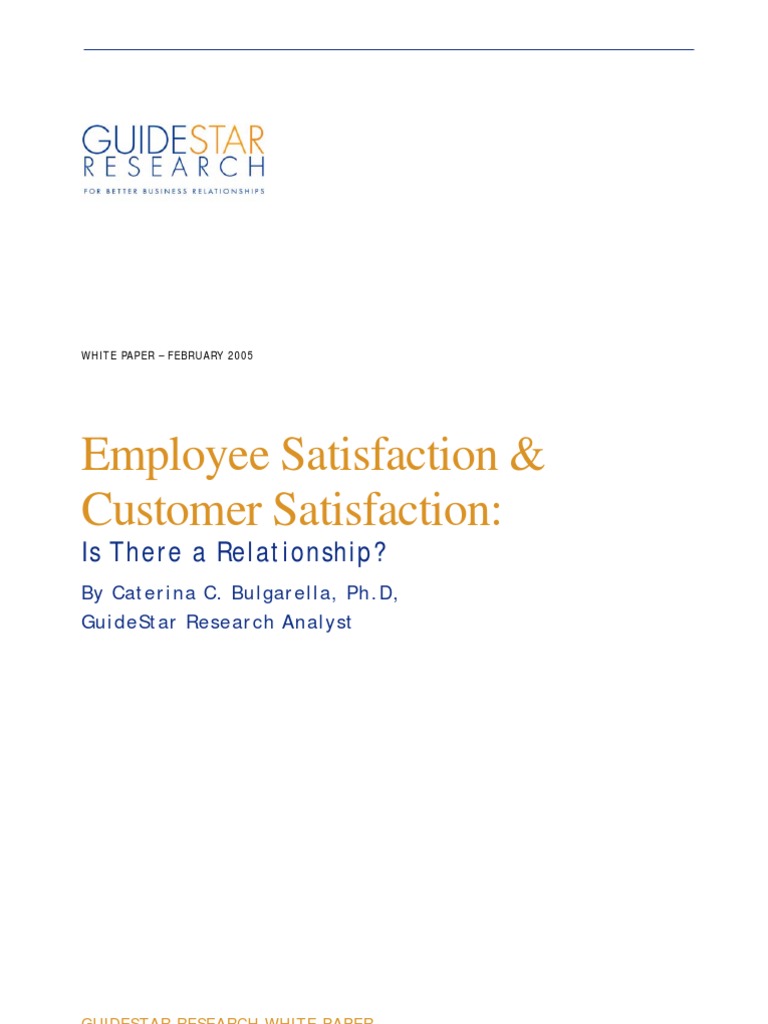 Customer Satisfaction Employees Satisfaction Relationships | PDF