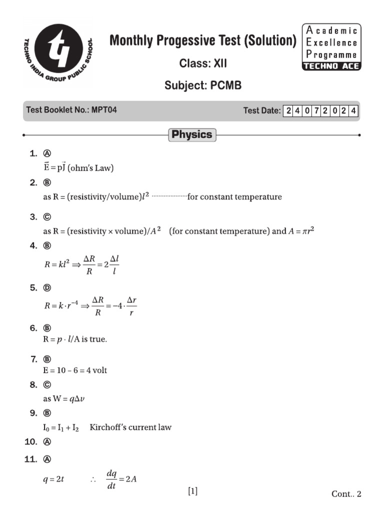 Solution MPT-4 XII 30.7.2024 | PDF