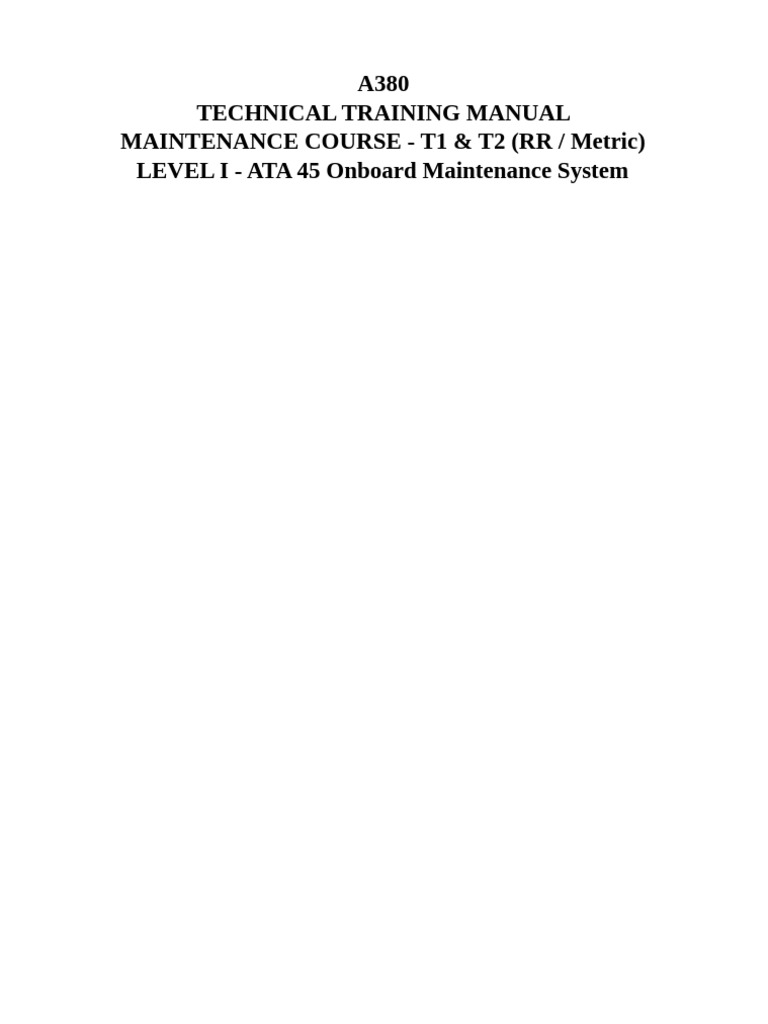 LEVEL I ATA 45 Onboard Maintenance System | PDF