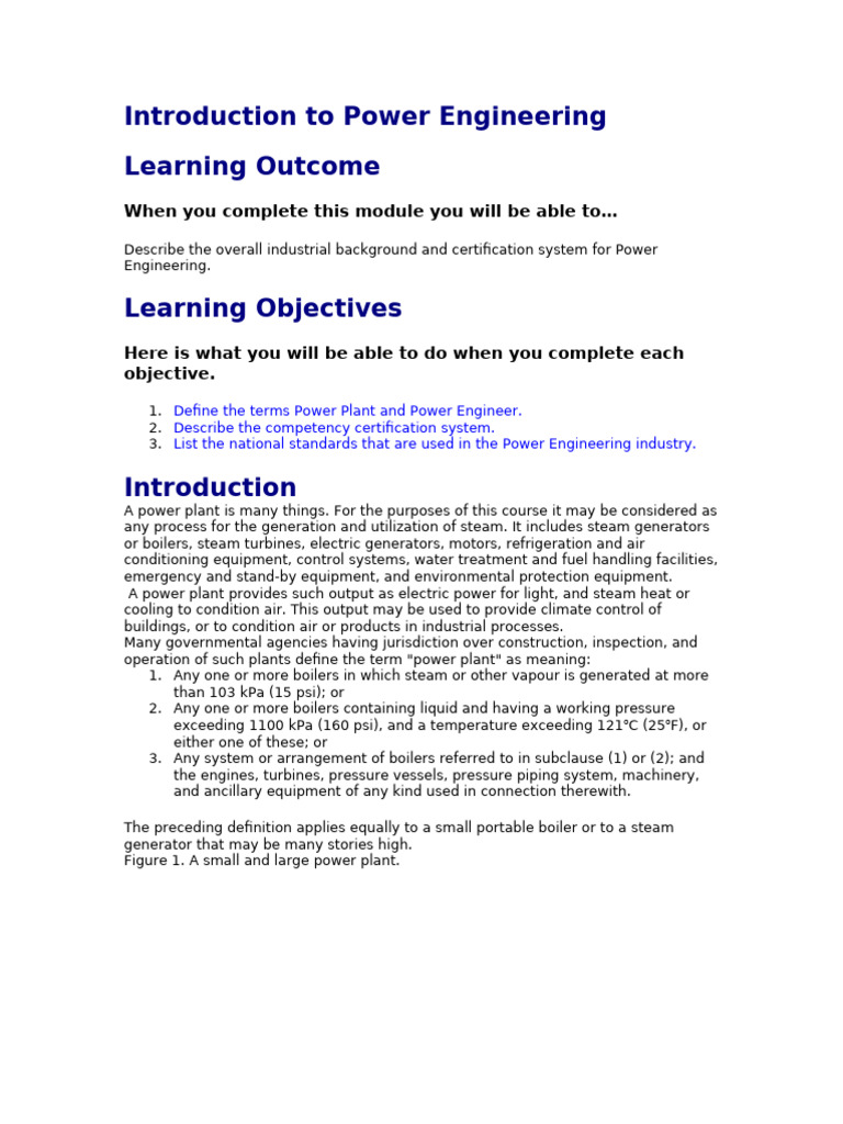 C1 Introduction To Power Engineering Rev 2 | PDF | Boiler | Technology & Engineering